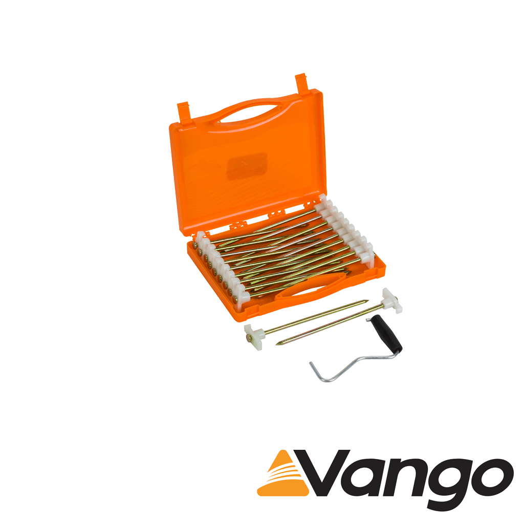 Vango Groundbreaker Glow Peg Set With Extractor And Storage Case - 20.5 ...