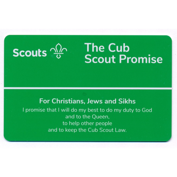 Cubs Promise Card - Christians, Jews And Sikhs | Project X Adventures